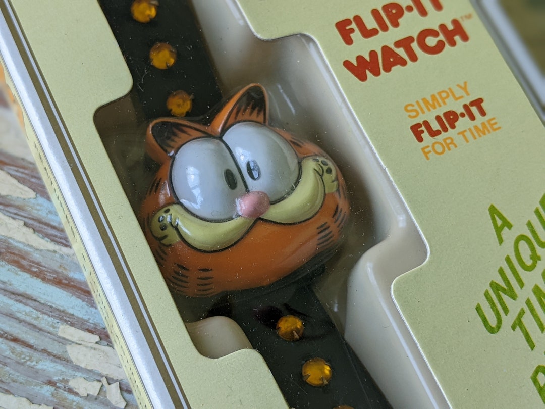 1978 Garfield NOS Working Flip-it LCD Quartz Watch W New Battery ...