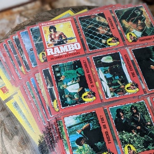 1985 RAMBO First Blood Part 2 **complete Set of 66 Cards & 22 Stickers ...