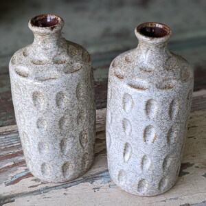 Vintage MCM Stoneware Vases Glazed Pottery Matching Set of 2 Handmade ...