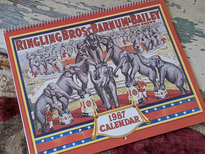 1987 !! Rare Ringling Bros Barnum & Bailey Original Calendar - Etsy