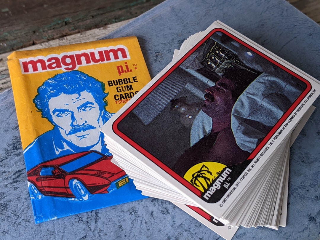 1982 Magnum PI Complete 66 Photo Card Set + Single Empty Wax Wrapper by ...