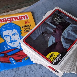 1982 Magnum PI Complete 66 Photo Card Set Single Empty Wax Wrapper by ...