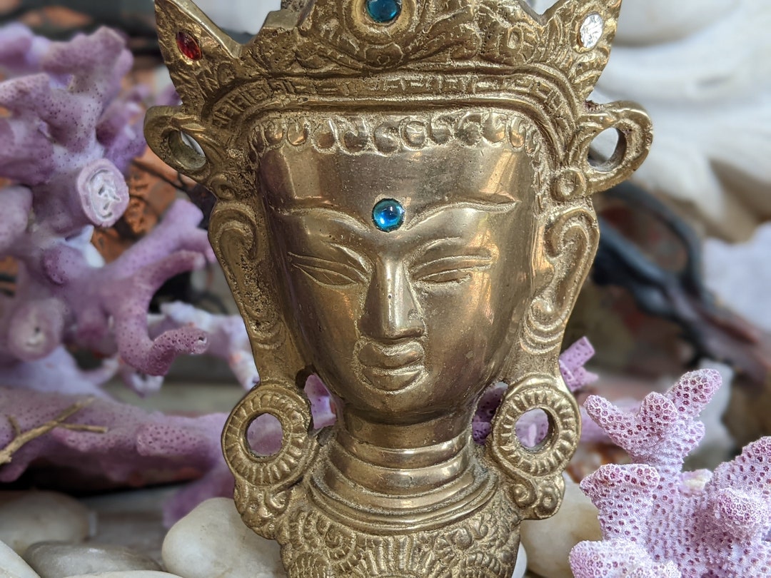 Vintage Hindu Goddess Tara Wall Hanging Solid Cast Brass Unmarked ...