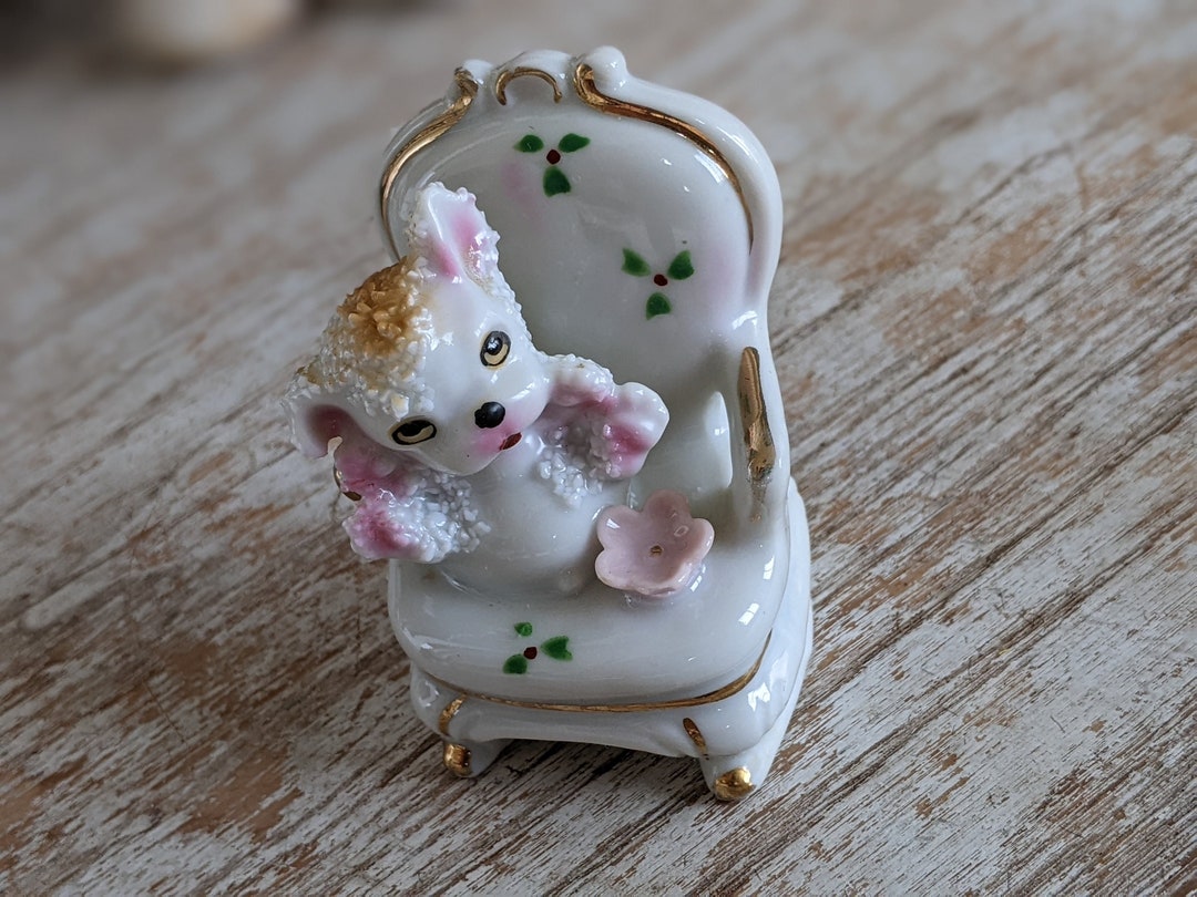 Vintage Kitsch Puppy on Victorian Chair: 1950s Japan Figurine - Etsy