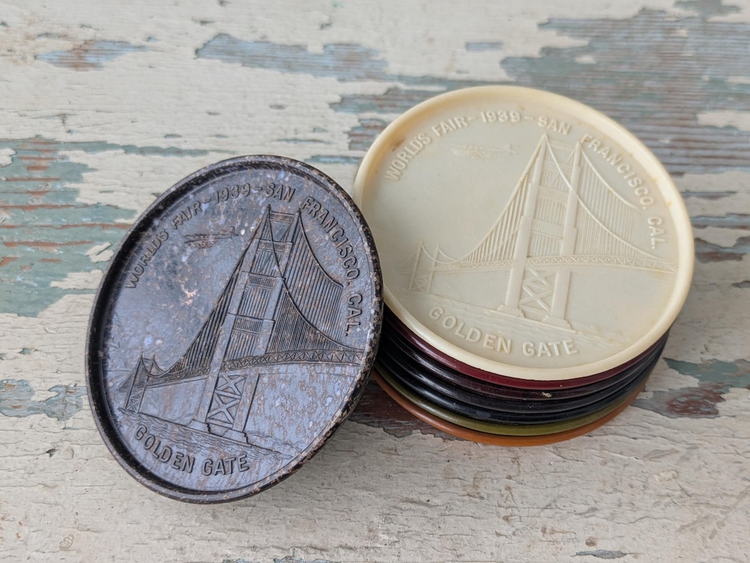 1939 World's Fair Bakelite Coasters – San Francisco Golden Gate - Etsy
