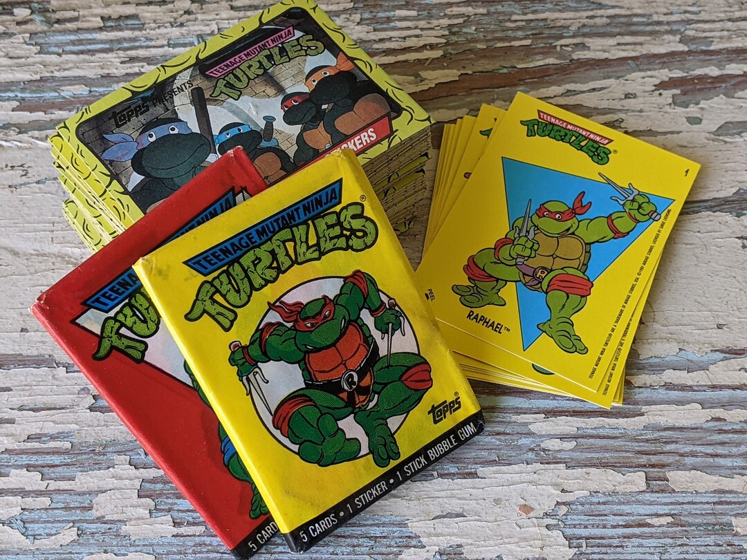 1989 TMNT Complete Series 1 All 88 Cards + 11 Stickers + 2 Sealed Wax ...