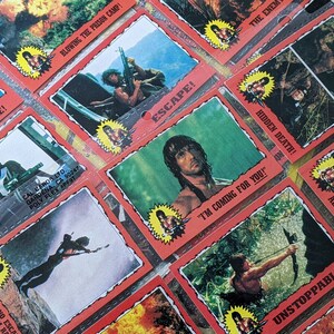 1985 RAMBO First Blood Part 2 **complete Set of 66 Cards & 22 Stickers ...