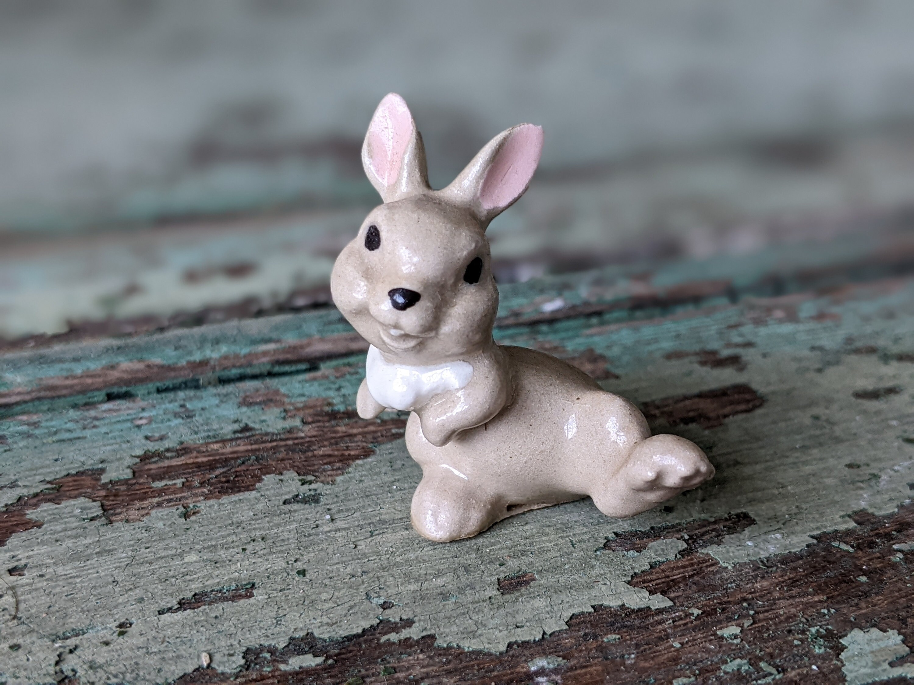 1986 Hagen Renaker Grey Bunny Brother Porcelain Miniature !! Adorable ...