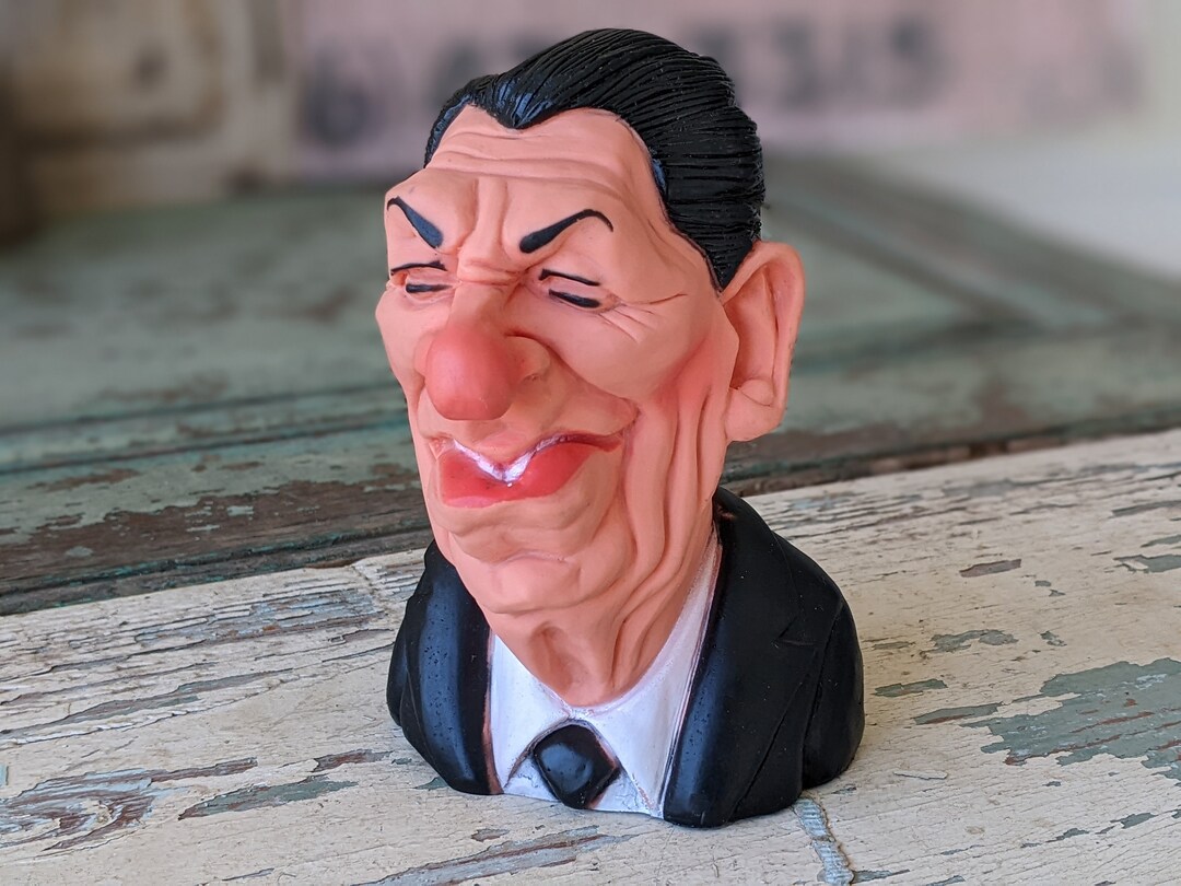1984 Original Ronald Reagan Rubber Doggy Squeaker Toy by Spitting Image ...