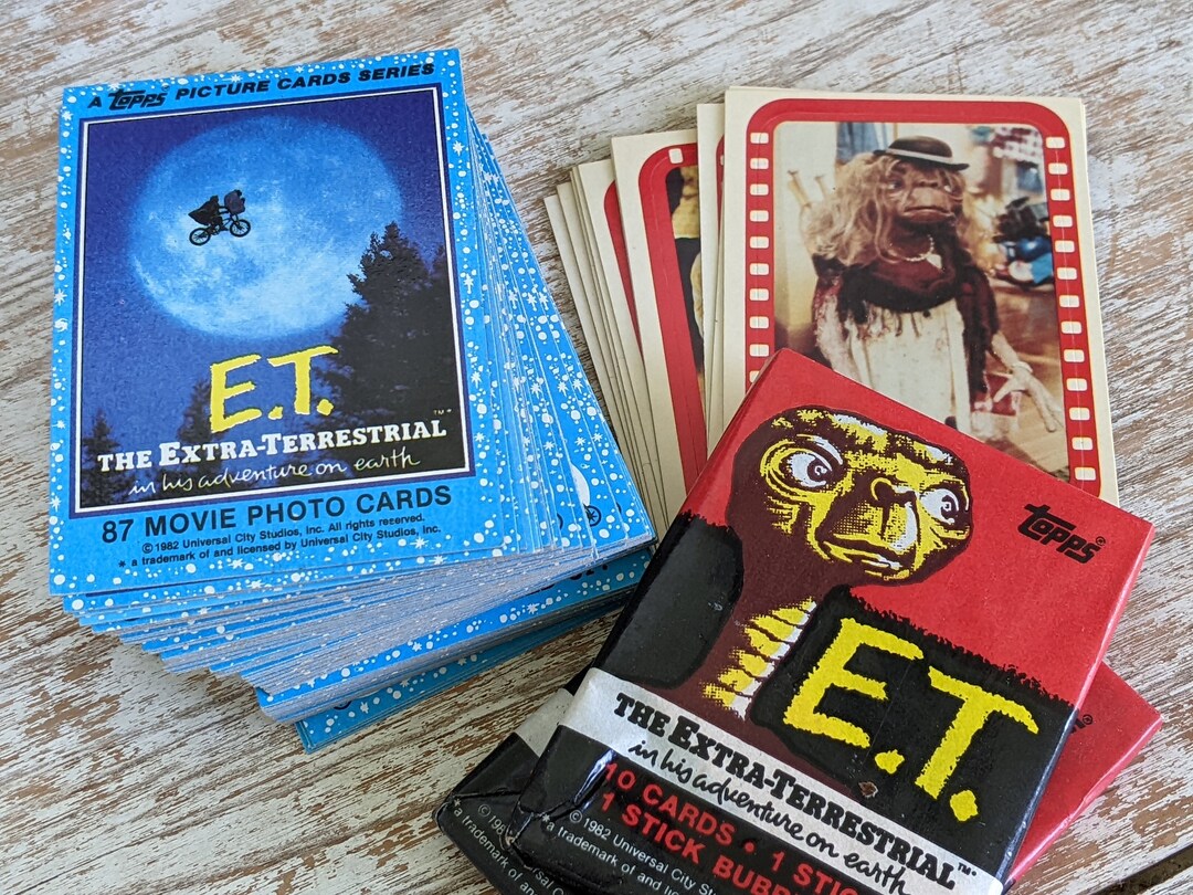 1982 E.T. Trading Cards Set, 87 Cards, 10 Stickers, 2 Wax Packs - Etsy