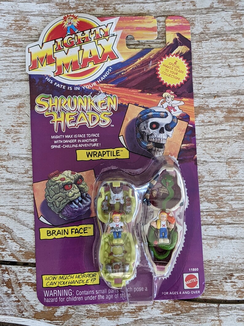 1993 Mighty Max Shrunken Heads Head Case and Mummy King by - Etsy