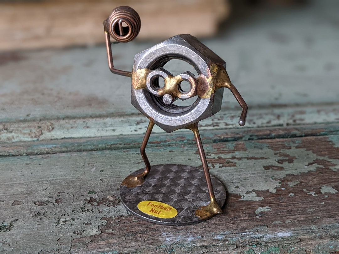 1970s Rock Creek Metal Crafted Football Nut Sculpture Hansen Idaho ...