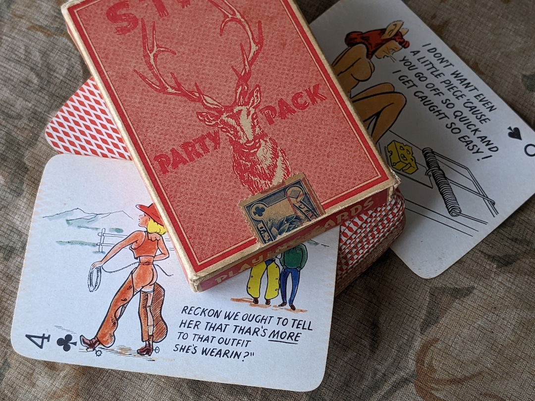 1950s Stag Party Pack Playing Cards **adult Humor **complete Deck - Etsy