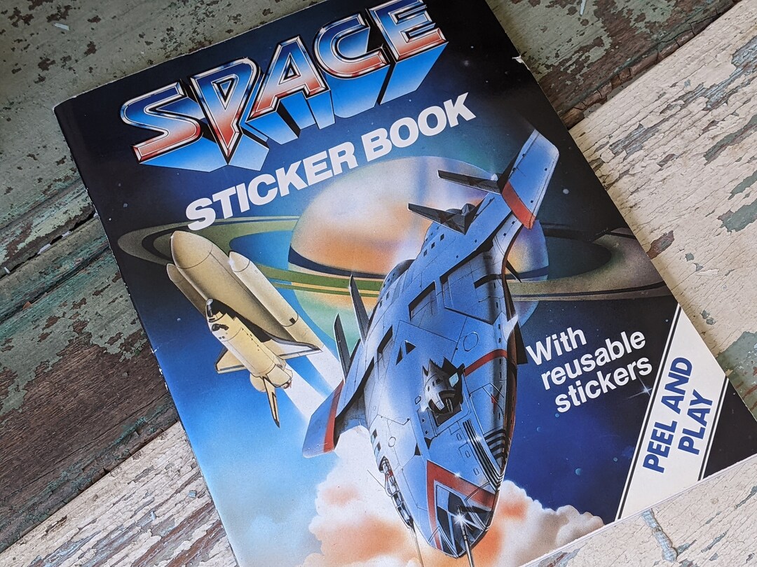1988 Space Sticker Book !! Unused Peel and Play !! Amazing Nostalgia ...