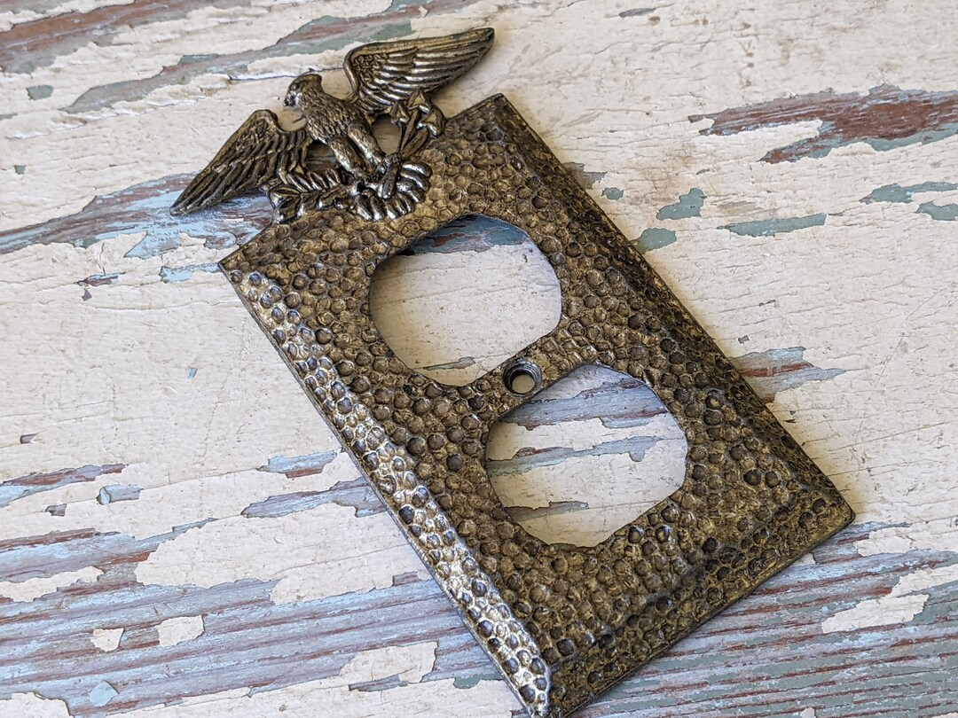 1970s Edmar Creations Eagle Socket Cover Patriotic American Single Dual ...