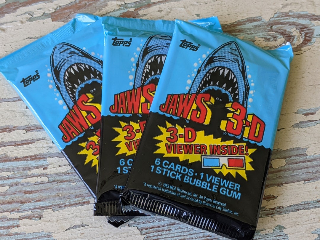 1983 Jaws 3-D Set of 3 Sealed Packs With 3D Glasses Relive the ...
