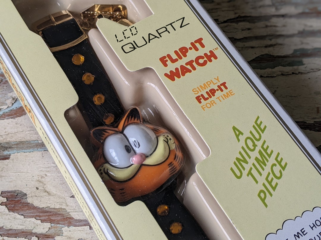 1978 Garfield NOS Working Flip-it LCD Quartz Watch W New Battery ...
