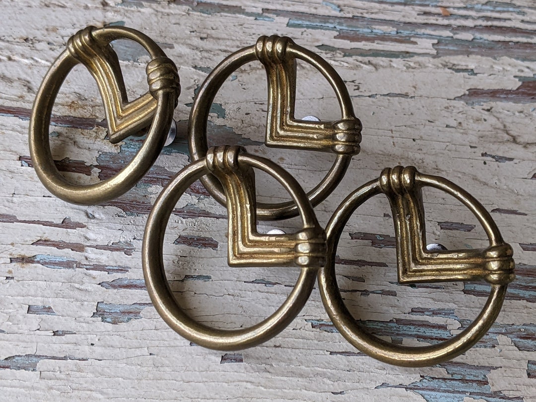 Vintage Rare Art Deco Drawer Cabinet Ring Pulls Set of 4 Amazing ...