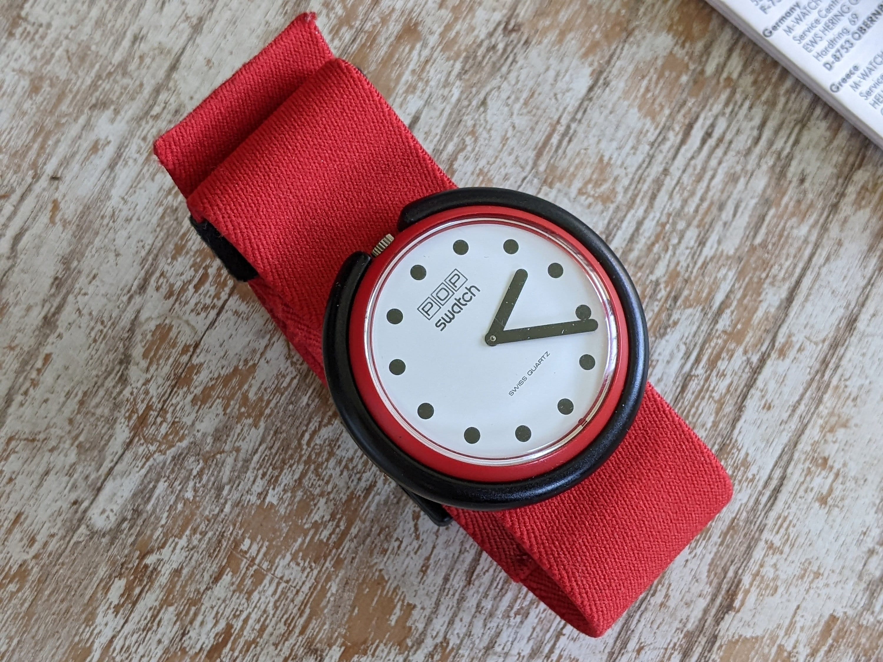 1986 Vintage Pop Swatch Watch fire Signal BR001 Red Elastic - Etsy
