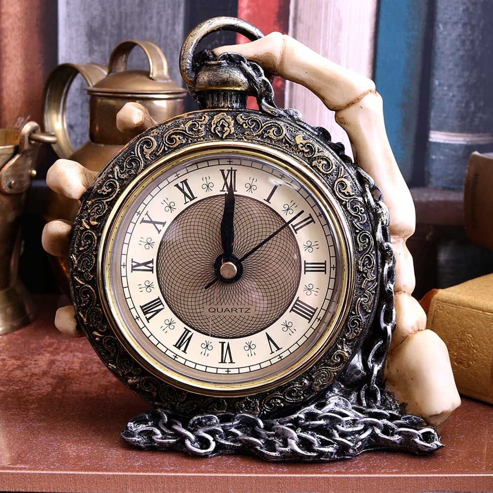 Quirky Gothic Skeleton Desk 'pocket Watch' Clock - Etsy UK