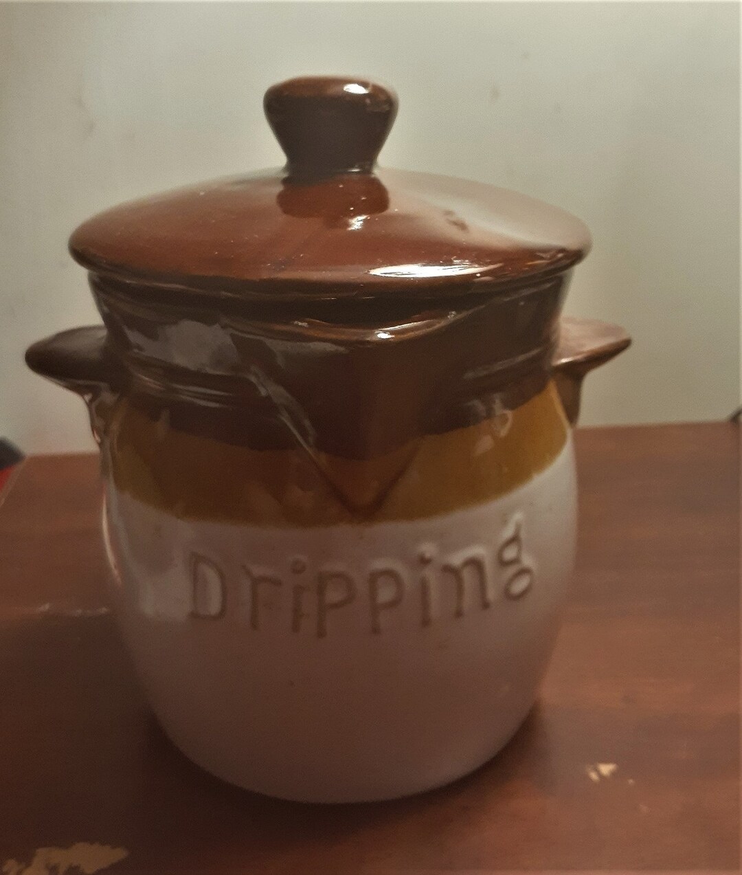 Glazed Drippings Crock With Lid and Spout - Etsy