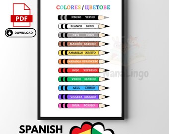 Bulgarian Colors Poster for Kids – Educational Bilingual Wall Art ...