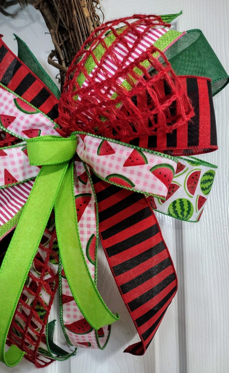 Watermelon Bow for a Wreath Tree Topper Bow Watermelon Bow - Etsy