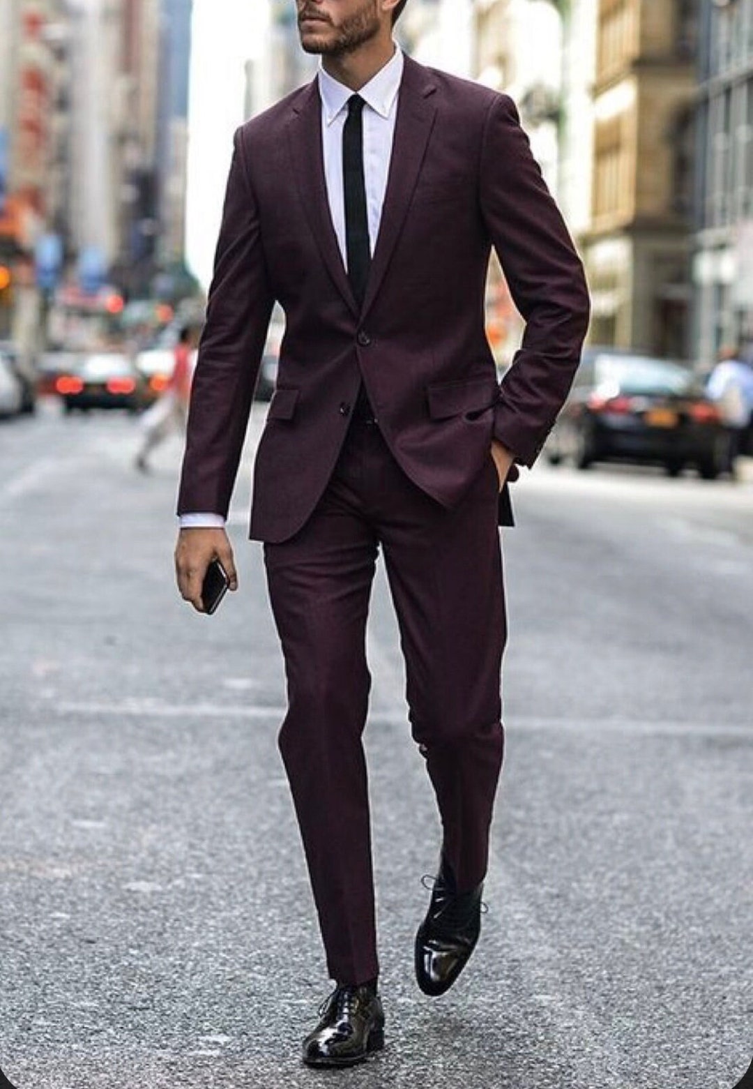 Men Dark Purple Suit Dark Purple Italian Slim Fit Suit With - Etsy