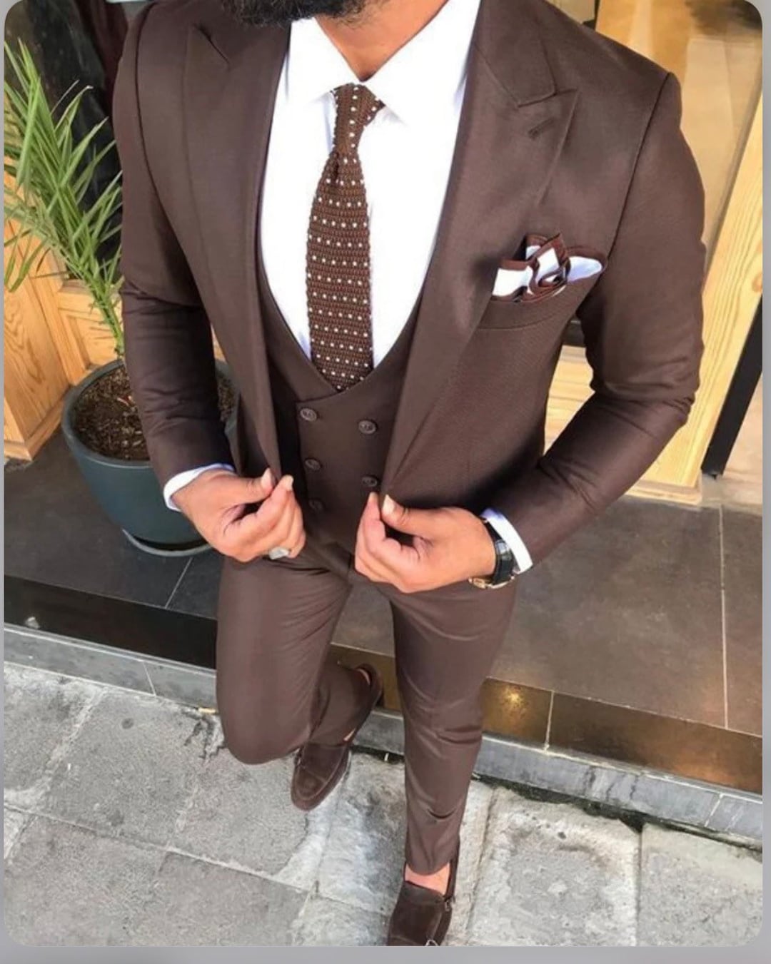Men Brown Suit for Wedding Groomsmen Suit 3 Piece Suit Gift - Etsy
