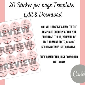 2 Label 20 per Page Editable Template Handmade With - Etsy