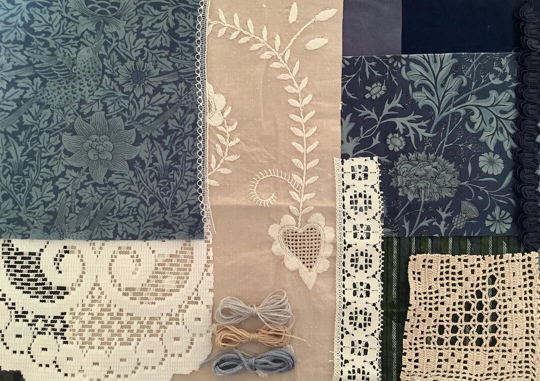 Beautiful Slow Stitch Bundle Fabric & Lace Scrapbooking Vintage Mindful ...