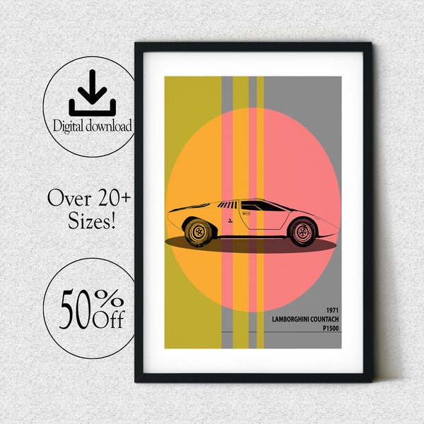 Lamborghini Countach Painting - Etsy