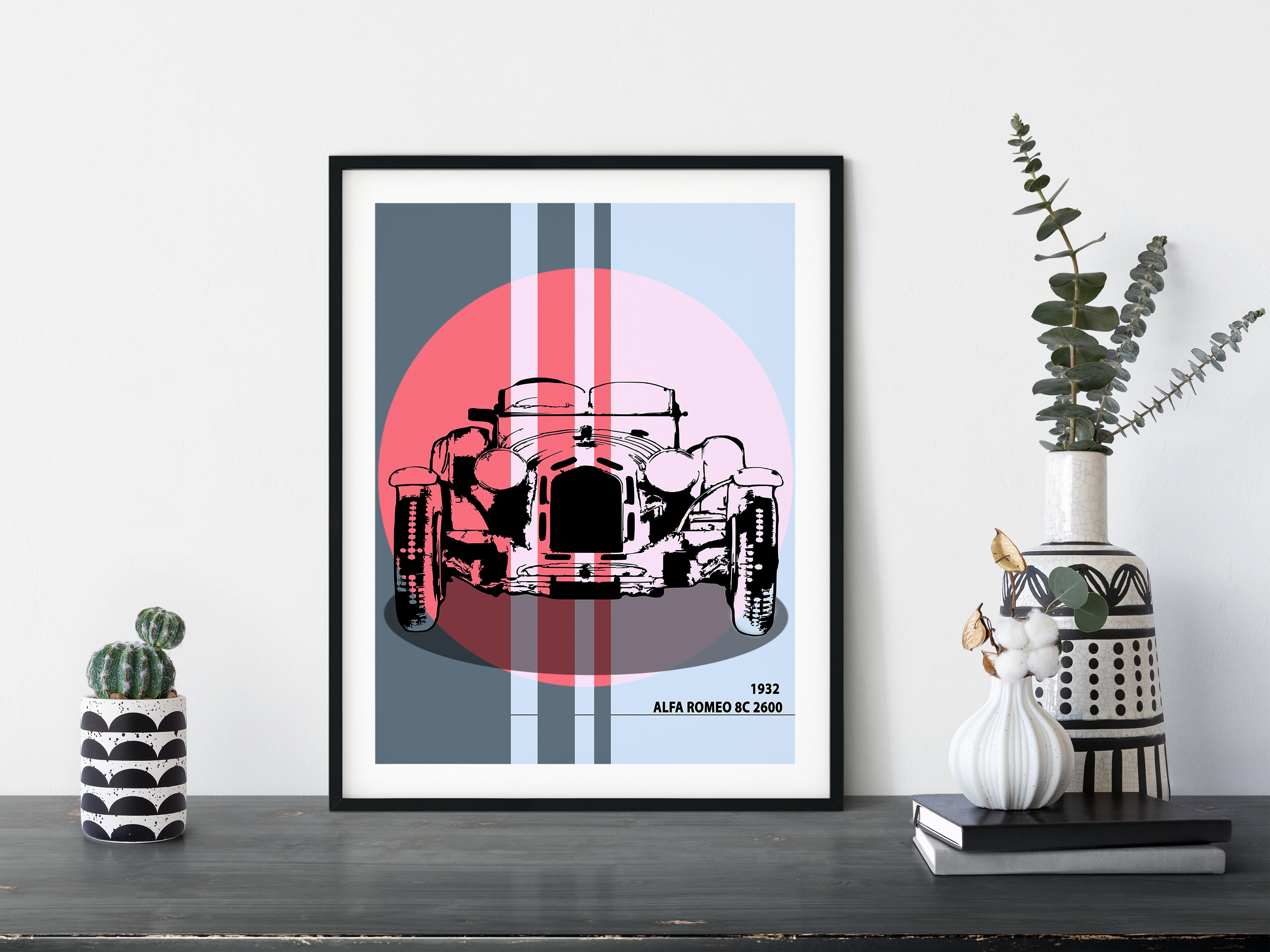 1932 Alfa Romeo 8C 2600 Large Painting Car Illustration Downloadable ...