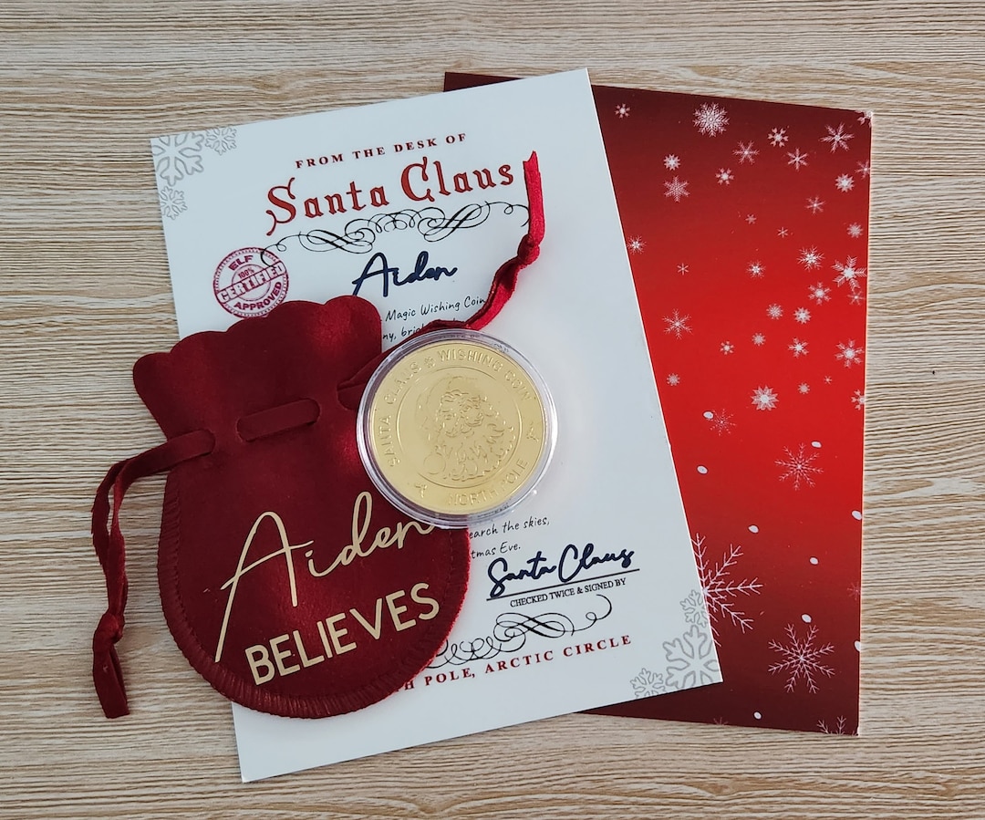 Personalised Santa Claus Wishing Coin - Etsy Australia