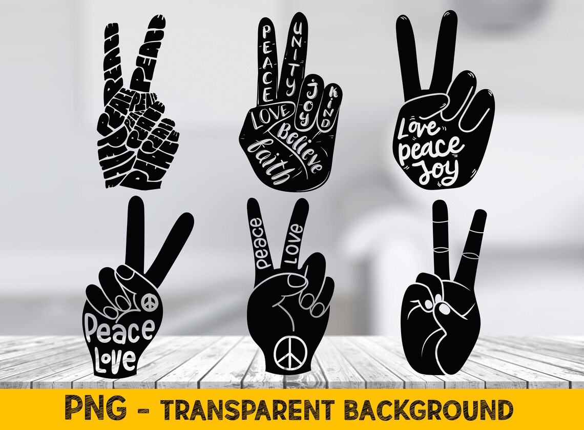 Hand Peace Sign Svg Files for Cricut Peace Love Svg Bundle - Etsy