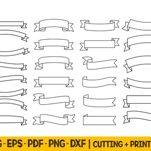 Banner SVG Cut Files: Ribbon Template Bundle (digital Download) - Etsy