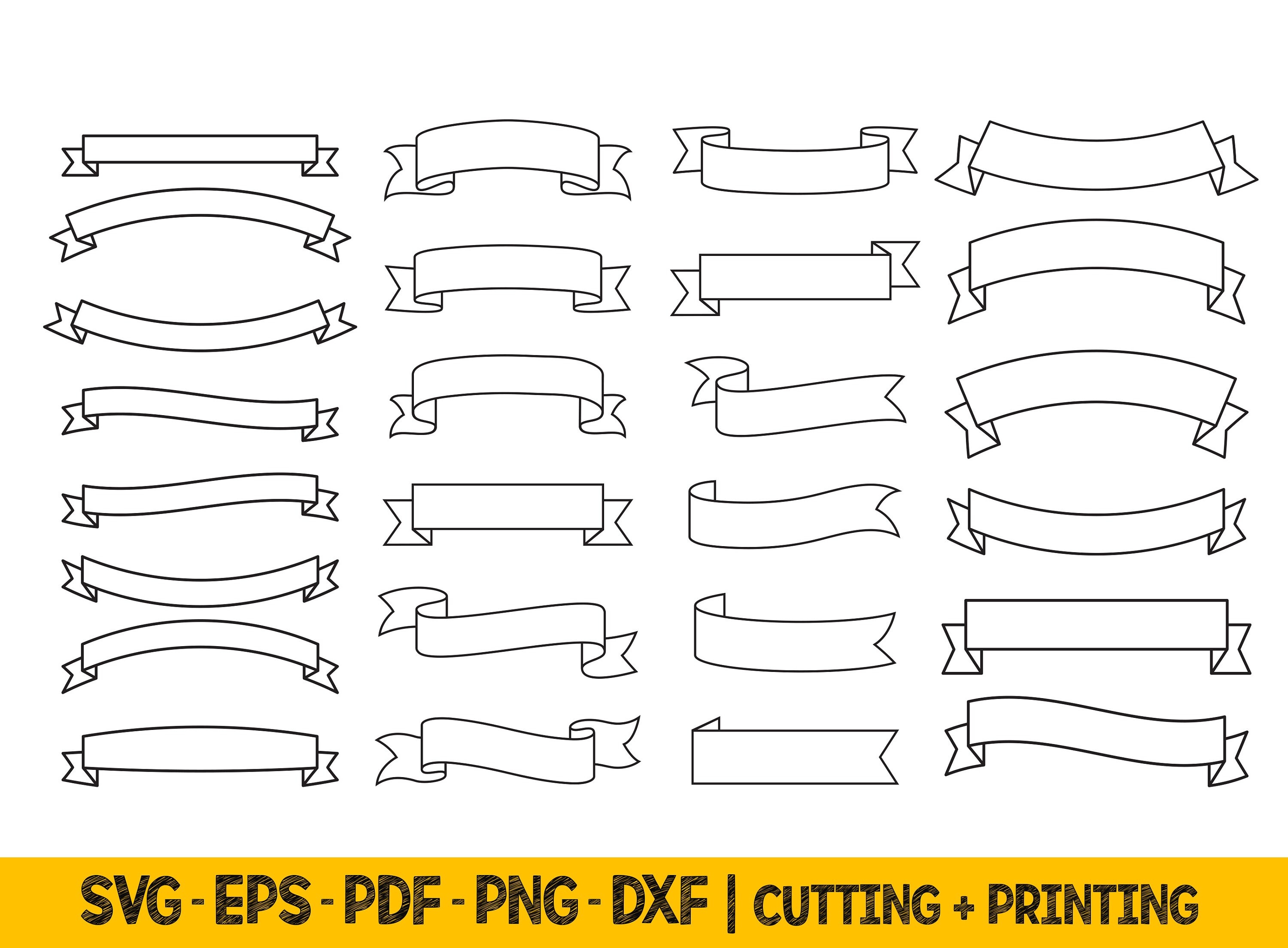 Banner Svg Files for Cricut Ribbon Svg Cut Files Banner - Etsy UK