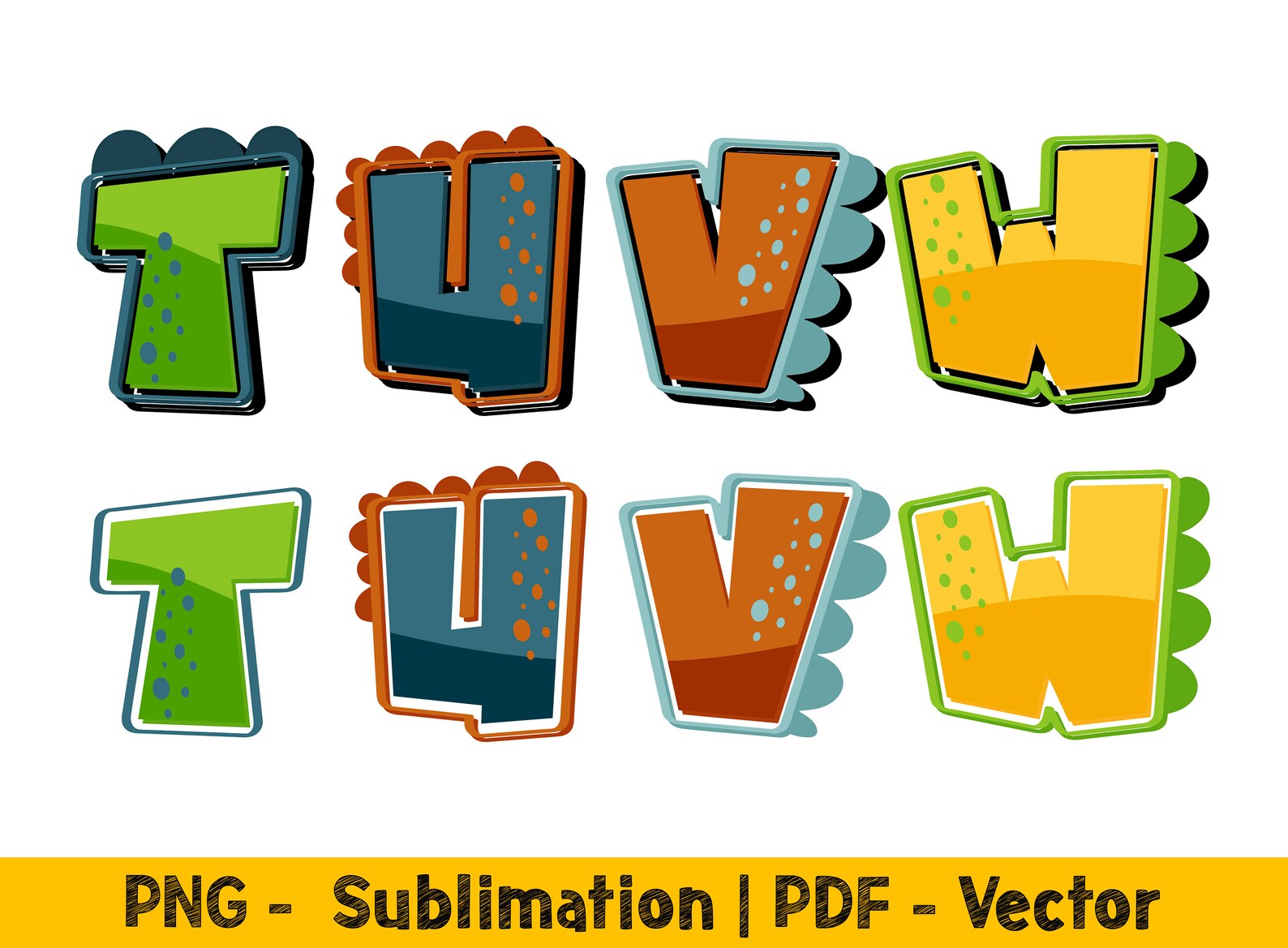 Doodle Letters Png for Sublimation Digital Alphabet Png - Etsy