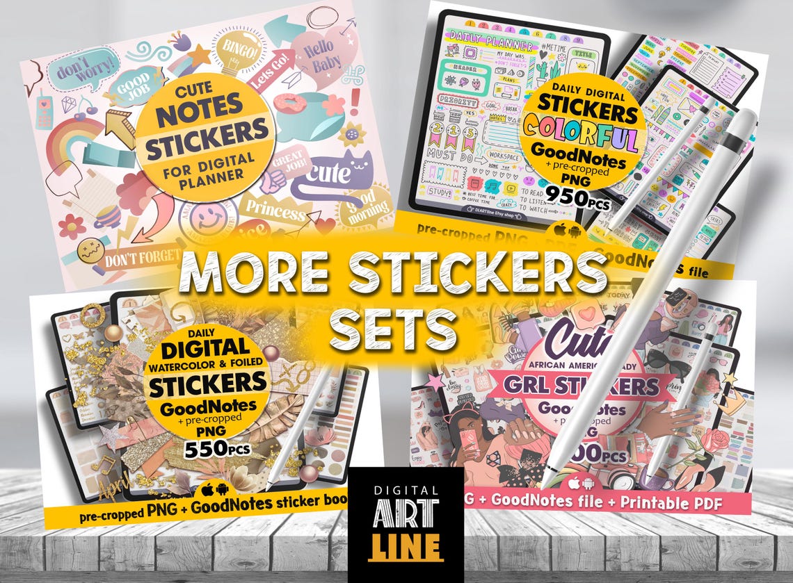 Goodnotes Planner Stickers Digital, Daily Planner Colorful Goodnotes ...