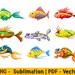 Sea Creature Clipart Bundle, Under the Sea Png, Mermaid Clipart Png ...