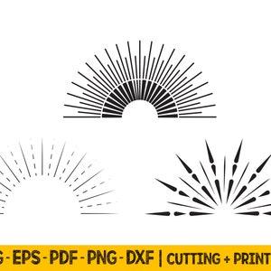 Sunshine Svg Cut Files, Sun Rays Svg Files for Cricut, Half Sun Svg Cut ...