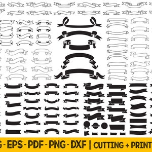 Banner SVG Cut Files: Ribbon Template Bundle (digital Download) - Etsy