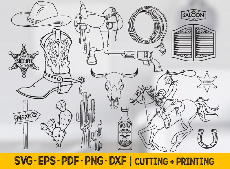 Western Svg Designs Vector Files, Cowboy Svg Bundle, Country Svg Files ...