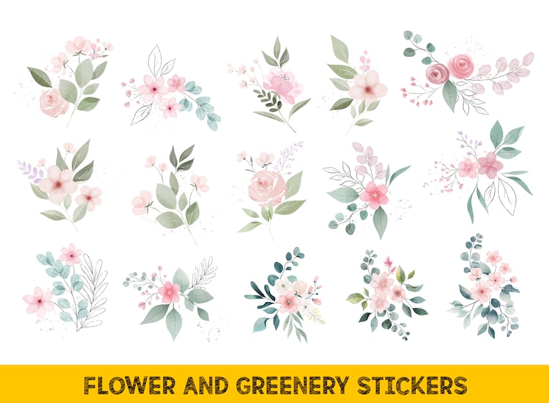Floral Goodnotes Planner Stickers Digital Download Digital - Etsy