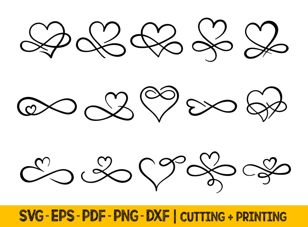 Swirl Heart SVG Bundle: Valentine's Day Vector Graphics (digital ...