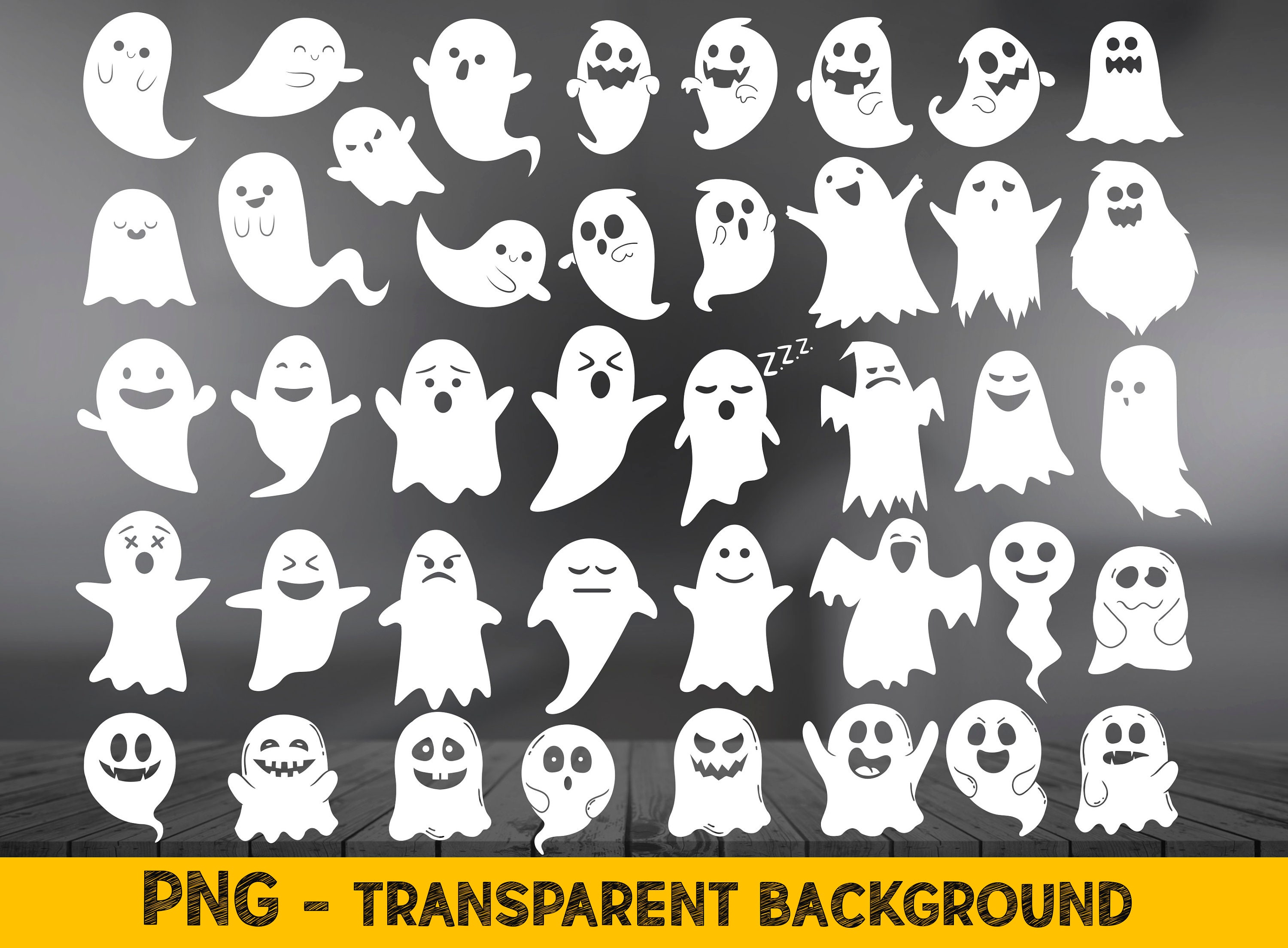 Cute Ghost Svg Bundle, Ghost Clipart Svg Files, Funny Halloween Svg for ...