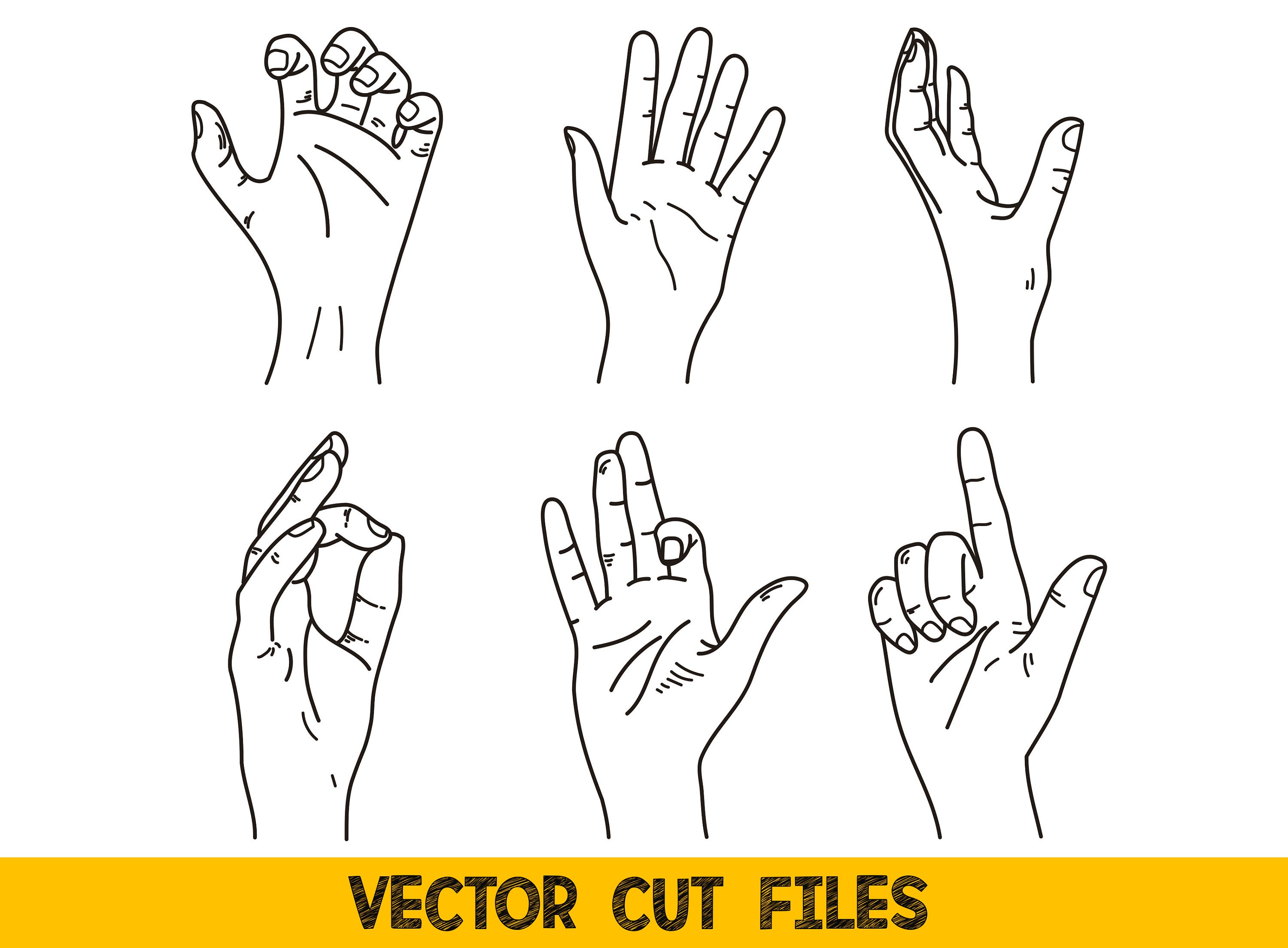 Hands Svg Files for Cricut, Hand Svg Cricut Bundle, Hand Signs Svg for ...