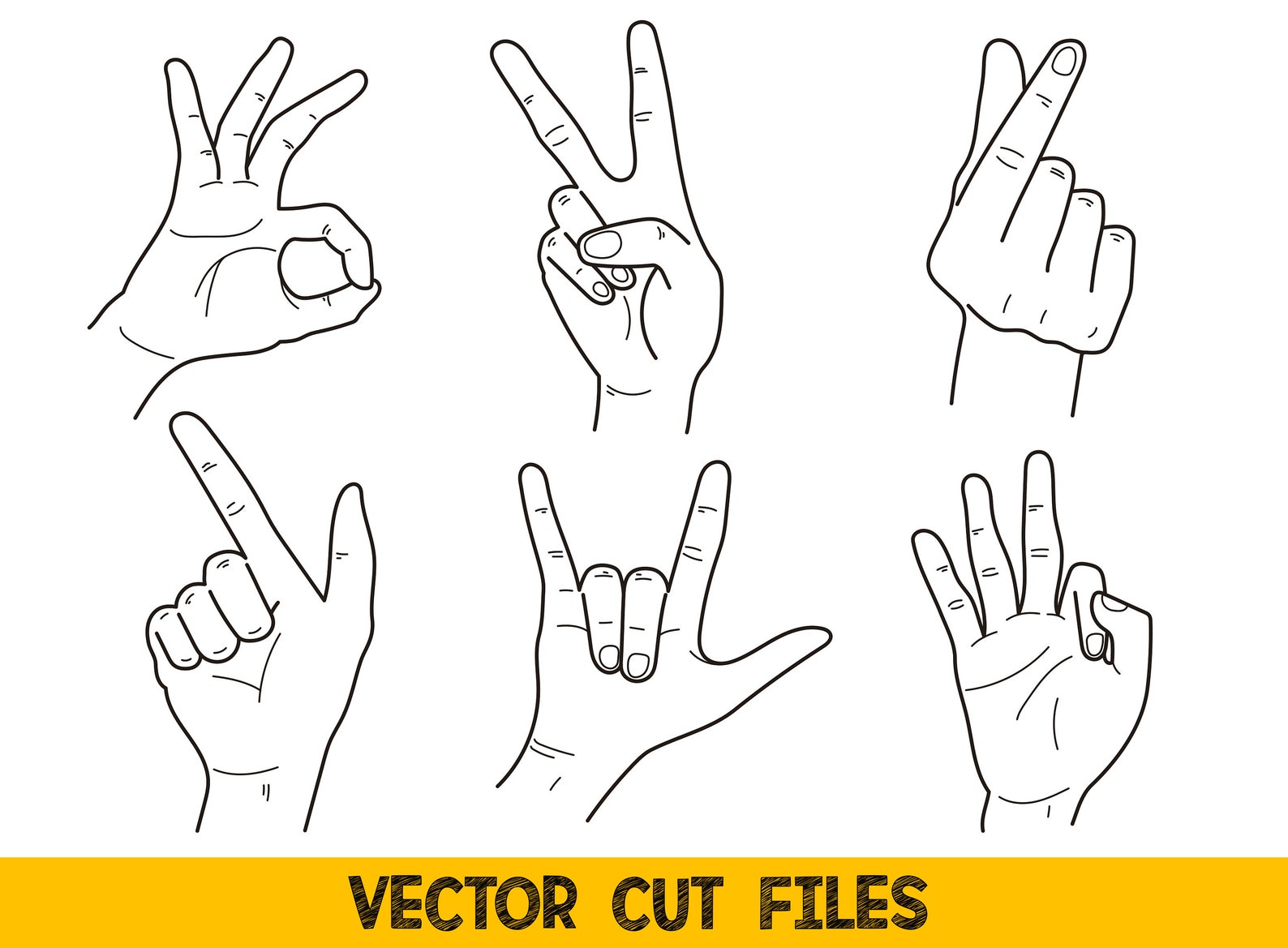 Hands Svg Files for Cricut, Hand Svg Cricut Bundle, Hand Signs Svg for ...