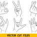 Hands Svg Files for Cricut, Hand Svg Cricut Bundle, Hand Signs Svg for ...