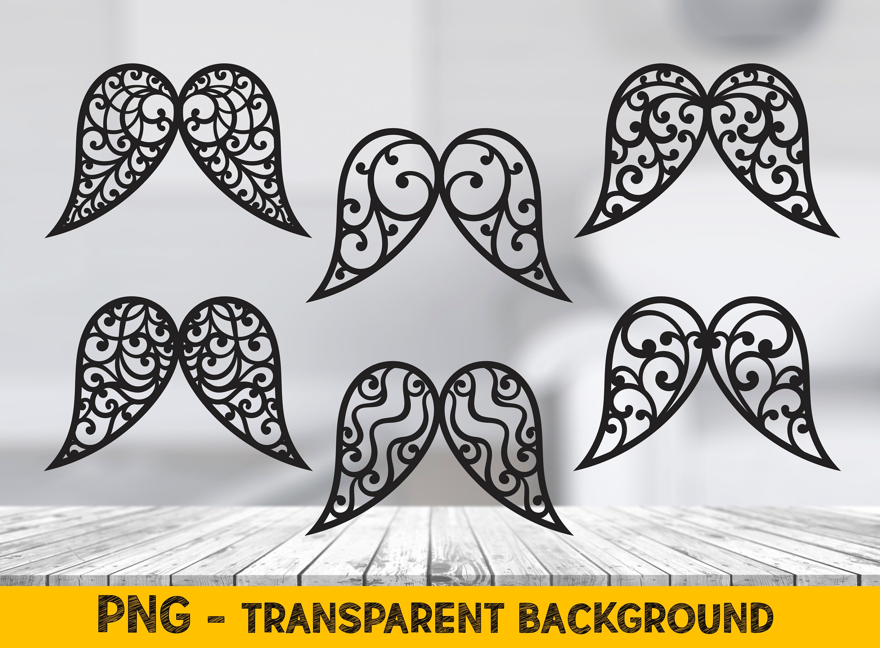 Angel Wings SVG Bundle: Laser Cut Files, Cricut, Sublimation (digital ...